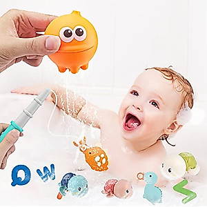LZZAPJ Baby Bath Toys for Toddlers 1-3, Kid Bathtub Toy with 36 Foam Bath Letter & Number, Fishing Games with Fish Net, Water Pool Toy with Storage Bag, Shower Toy Gift for Boy Girl Infant 1 2 3 4 5 6