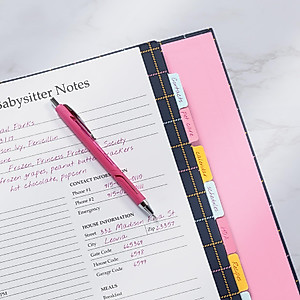 Oxford 3 Ring Binder Set, Durable Binder Set for School or Office, Cute 1 Inch Binder with Plaid Print and 8 Matching Tab Dividers, 1 inch Round Rings for Letter Size Paper (23330)