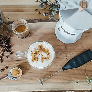 GROSCHE Milano Stove top espresso maker (6 espresso cup size 9.3 oz) White Moka pot, and battery operated milk frother bundle for lattes