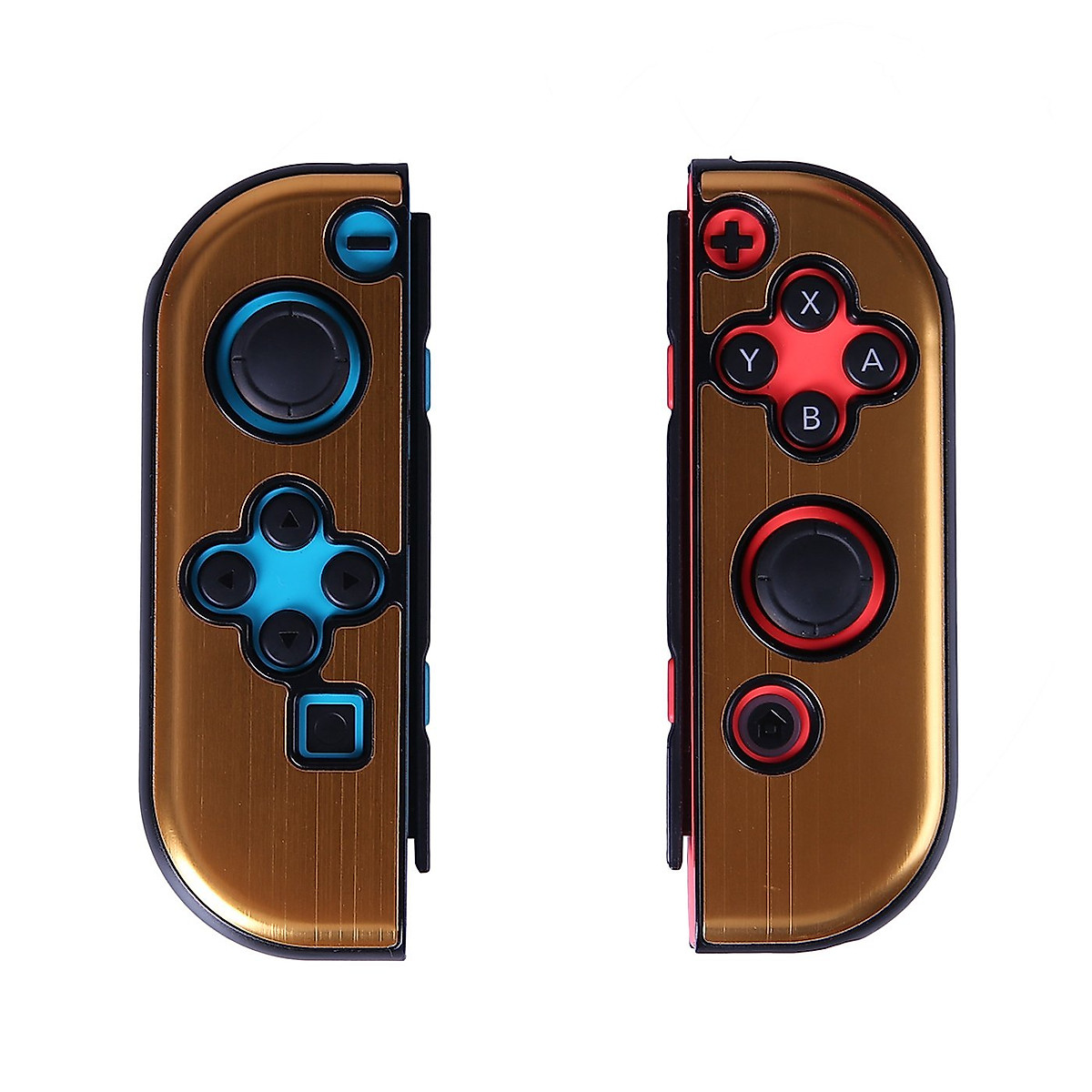 HDE Protective Cover for Nintendo Switch Joy-Con Controller Plastic Protectors Snap On Shell with Comfort Contoured Back (Gold)