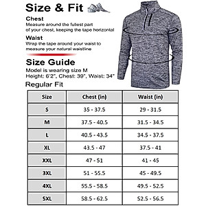 3 Pack: Men's Quarter 1/4 Zip Pullover Long Sleeve Workout Jackets, Athletic Dry Fit Running Shirts (Set 1, Medium)