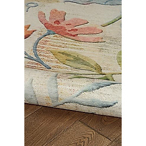 Linon The Anywhere Indoor Outdoor Washable Folly Ivory & Pink 5' X 7' Area Rug