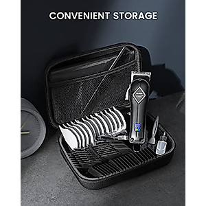 GLAKER Professional Hair Clippers for Men - Cordless Barber Clipper Hair Cutting Kit with 15 Guide Combs for Haircut, Trimming & Grooming