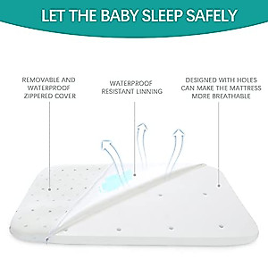 Bassinet Mattress Topper 33" x 20" Fits Mika Micky, Baby Delight, Koolerthings and Other Bedside Sleeper Bassinet, Waterproof Lining Breathable Soft, Baby Foam Mattress with Removable Zippered Cover