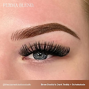 Perma Blend Brow Daddy Eyebrow Tattoo Ink - Schokolade - Brown Microblading Pigment for Permanent Makeup Professionals - Brown Ink for Brow Tattoo, Eyeliner and Lip Blushing - Vegan (0.5 oz)