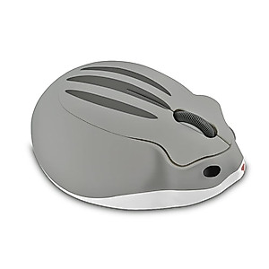 YOCUNKER Wireless Mouse 2.4Ghz Hamster Shape Cute Animal Design M Size Silent Click USB Optical Mouse Lightweight for Kids Compatible with PC/Laptop/Computer/MacBook(Gray)
