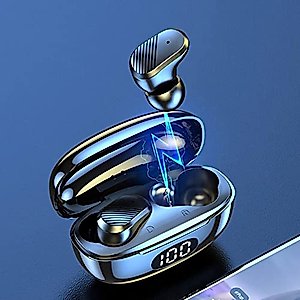 Digital Display Touch-Control Earphones Wireless Bluetooth 5.2 Hi-Fi TWS Headphones Earbuds Headset, Rechargeable IPX6 Waterproof Bluetooth Headphone for Game Work Sports