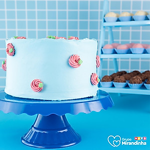 GRUPO MIRANDINHA Acrylic Round Slim Lace Cake Stand Cupcake Stand Candy Stand (Pink)