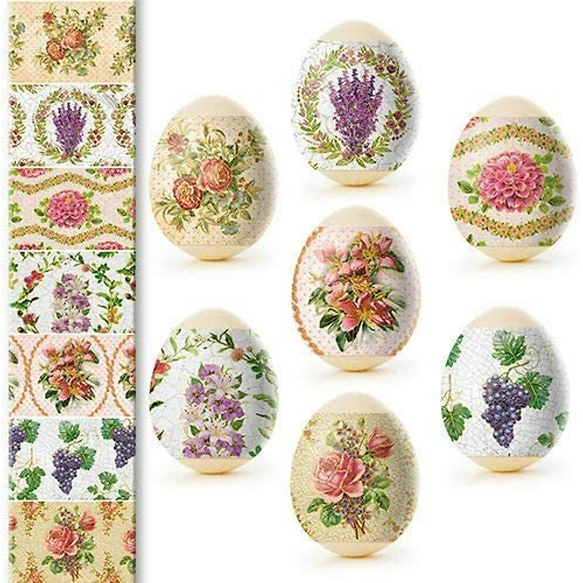 Easter Egg Wraps for 42 Hen Eggs, 6 Sleeves, 42 Designs, Heat Shrink, Pysanka #1