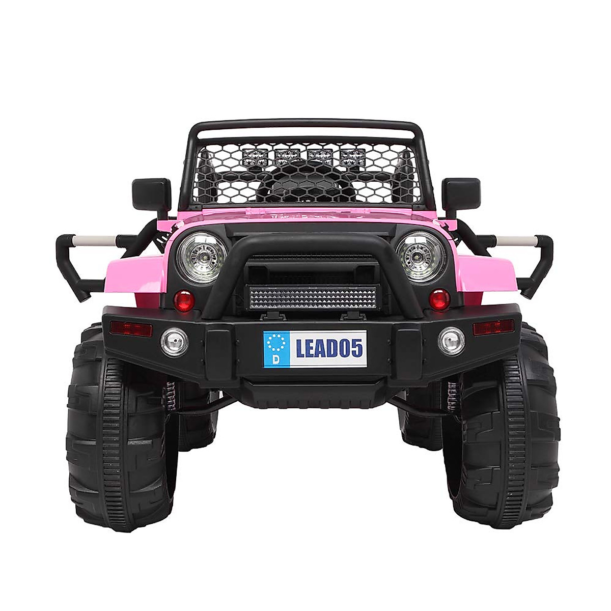 VALUE BOX Extra Larger Ride On Truck, 12V Battery Electric Kids Toddler Motorized Vehicles Toy Car w/Remote Control, 3 Speeds, Spring Suspension, Seat Belts, LED Lights and Realistic Horns (Pink)