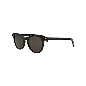 SAINT LAURENT Women's SL356 Sunglasses, Black/Black/Black, One Size