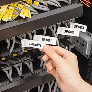 18489 Replace for Dymo Rhino 5200 4200 Label Tape 3/4 Rhino Industrial Flexible Nylon Labels Compatible with Rhino 4200,5200,5000,6000 Label Maker Refills A18489, 3/4'' x 11.5', Black on White, 4 Pack