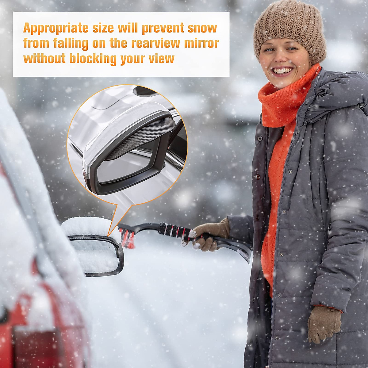 4 Pieces Mirror Rain Visor Eyebrow Car Rear View Mirror Rain Eyebrow Rear View Guard Eyebrow Side Mirror View Mirror Visor Guard for Most Car Truck SUV (Carbon Fiber)