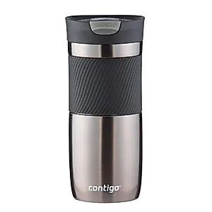 Contigo Snapseal Byron Vacuum-Insulated Stainless Steel Travel Mug, 16 Oz, Gunmetal