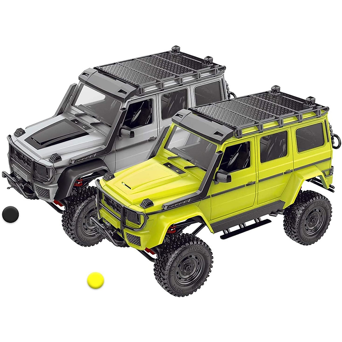 FMTStore R/C MN-86S | Upgrade Version 4WD 1/12 2.4G Remote Control Big G500 RC Car Rock Crawler Climbing Off Road Truck with Headlight RTR Vehicle Models for Kids and Adults - Matt Grey