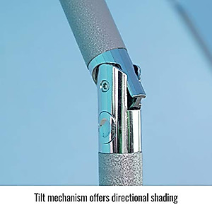 Black Stallion UB250 Core Flame-Resistant Industrial Umbrella, Blue & Tripod Stand Set