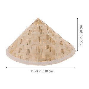 Hat for Men 1pc Bamboo Hat Vietnamese Hat Mens Panama Straw Hat Ladies Straw Hats for Summer Mens Panama Hats Straw Sun Hats for Women Photography Prop Hand-Knitted Hat Asia