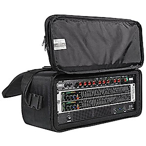 Rockville 4U Rack Bag Double-Sided Case with 12" Depth + Shoulder Strap (RRB40) Black