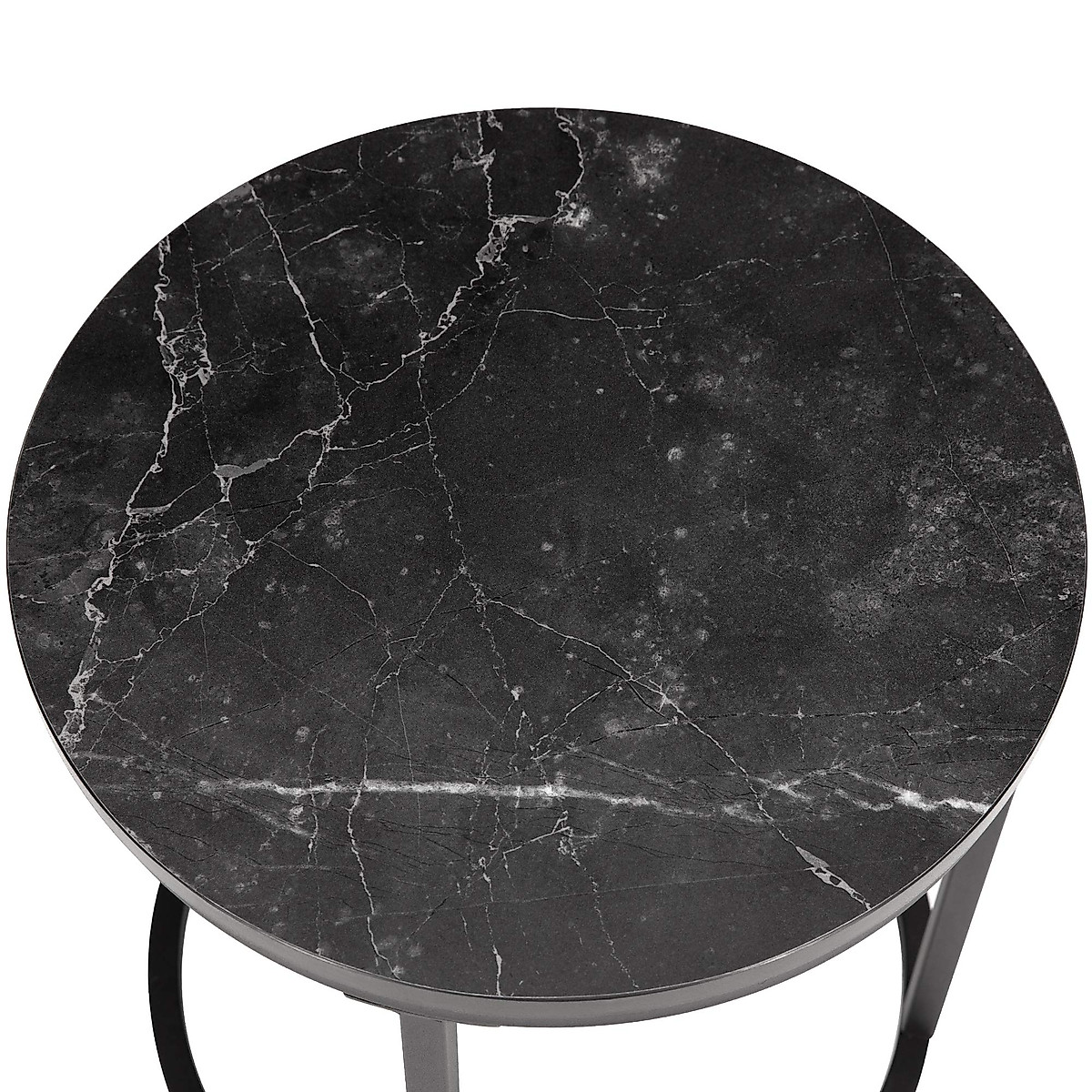 Ball & Cast Side End Table, 15.25" Dia, Black