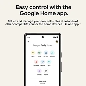 Google Nest Doorbell 720p- (Wired, 2nd Gen) - Video Security Camera - Ash