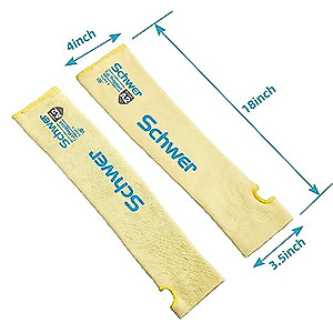 Schwer 18 inch Aramid Protective Arm Sleeves, ANSI Level A2 Cut Resistant Sleeves with Thumb Hole, Double Layer Heat Resistant Sleeves, Moisture Wicking, Super Soft, 1 Pair