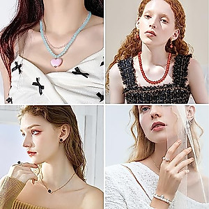 DIYDEC 671pcs Glass Beads Bracelet Making Kits 30 Colors 8mm Crystal Beads for Jewelry Making Round Gemstone Stone Beads with Rondelle Spacer Beads DIY Crafts for Girls Adults