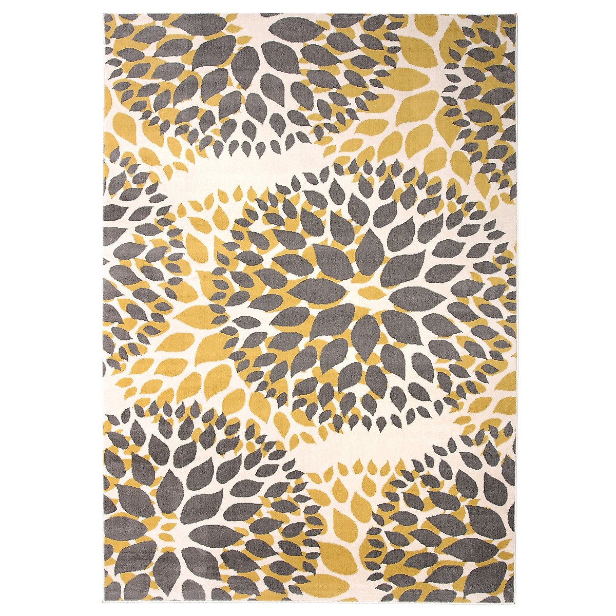 Rugshop Modern Floral Circles Design for Living Room,Bedroom,Home Office,Kitchen Non Shedding Area Rug 5' x 7' Yellow