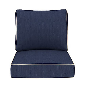 Creative Living Sofa 24x24 Outdoor Deep Seating Refresh Patio Replacement Cushions, 3 Count (Pack of 1), Indigo