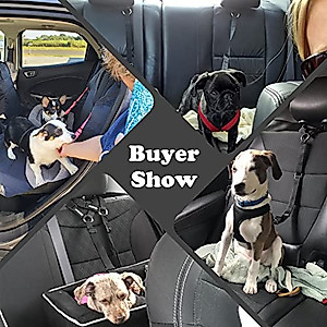 BWOGUE 2 Packs Dog Cat Safety Seat Belt Strap Car Headrest Restraint Adjustable Nylon Fabric Dog Restraints Vehicle Seatbelts Harness