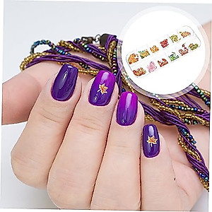 FOMIYES 1 Set Nail Art Accessories Thanksgiving Costume Leaf Nail Glitter Thanksgiving Nail Decoration Christmas Decor Nail Art Decoration Manicure Charms Flake Nail Flower Flake Wood Pulp