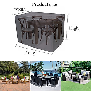 ZHANGY Garden Furniture Covers 61" x 37" x 27", Outdoor Patio Furniture Covers, Garden Furniture Covers Waterproof Rectangular, 420D Tear-Resistant DustProof Snowproof Cover, Black