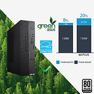 ASUS ExpertCenter D500SC Small Form Factor Desktop PC, Intel Core i5-11400, 8GB DDR4 RAM, 256GB PCIe SSD, TPM, Windows 10 Pro, Black, D500SC-XH502