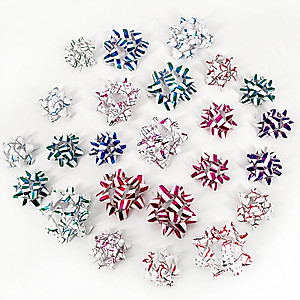 WOPARTY Rainbow Gifts Bow Assortment (25Pcs multicolour) colorful Wrap Bows for wrapping,Multicolor present bows for Christmas, Birthday, Weddings, Baby Showers,Party