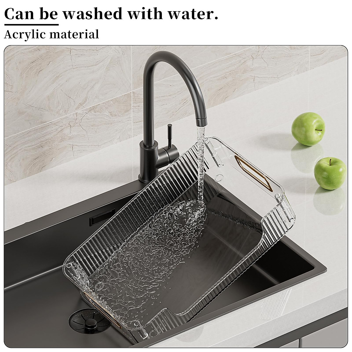 KSDSOAM 2 Tiers Bathroom Countertop Organizer, Cosmetics Skincare Organizer Holder for Perfume, Bathroom Organizers and Storage for Dresser Vanity Tray Sink (Clear)