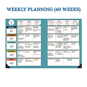 Carson Dellosa Let's Explore Teacher Planner, 8" x 11" Spiral Bound Teacher Planner With Planner Stickers, Undated Daily Planner, Weekly & Monthly Planner & School Supplies for Classroom Organization