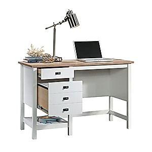 Sauder Cottage Road Pedestal Desk, Soft White Finish
