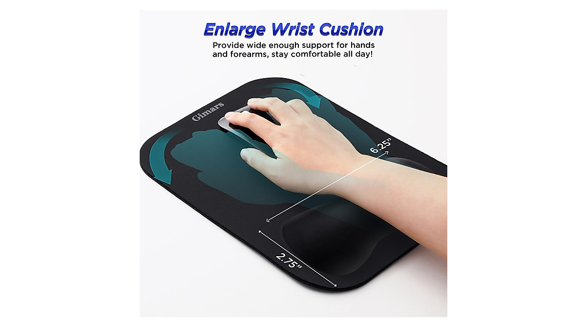 Gimars Large Ergonomic Mouse Pad with Memory Foam Wrist Rest