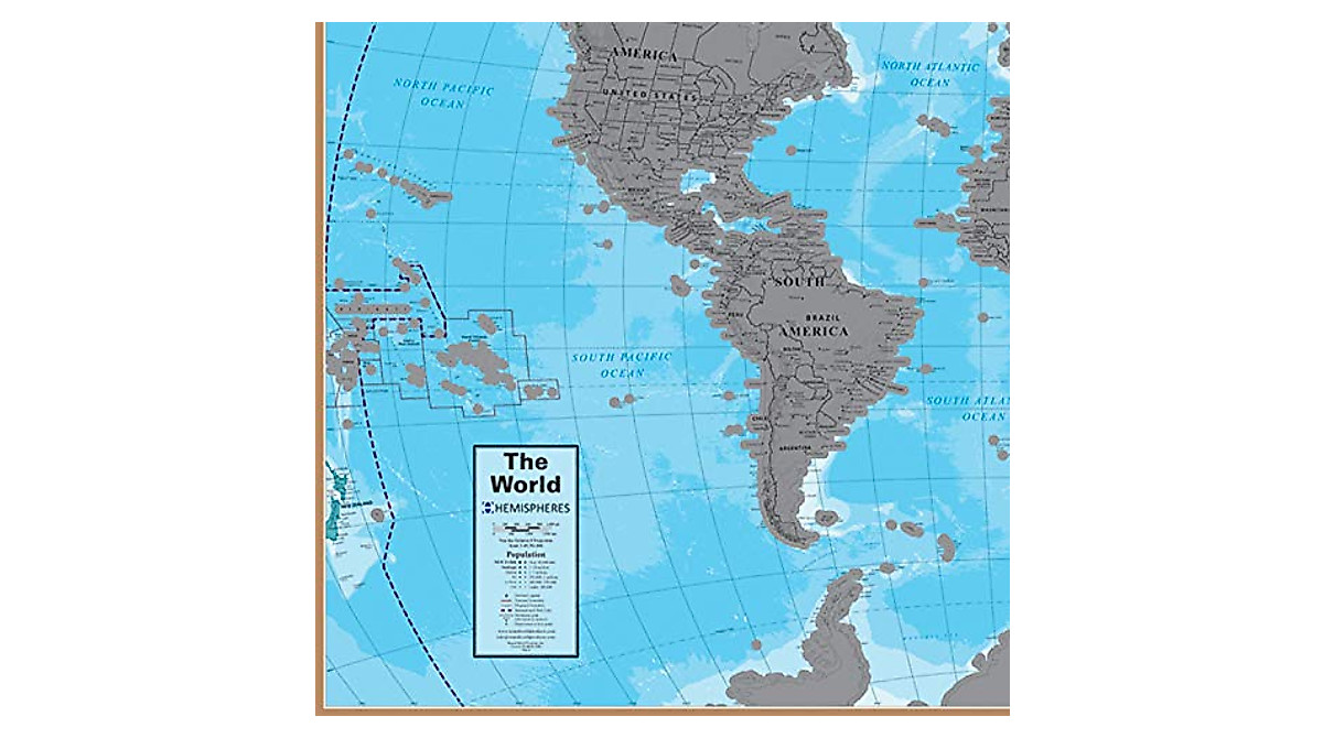 Waypoint Scratch-Off World Map Poster | Educational Wall Art 24x36