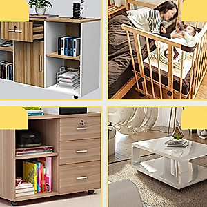 Swivel Castor Wheel Trolley Furniture Caster, Polyurethane Material, For Furniture Trolley Crib Casters Kitchen Cabinet Universal Castors, 360 Degree Swivel Castors, 4 Pieces Universal Combination cas