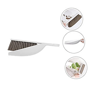 BCOATH 1 Set Small Broom Mini Saucepan Mini Broom Small Desktop Dust Pan Mini Garbage Container Mini Keyboard Sofa Broom Cleaning Kit Table Broom Umbrella Tips Replacement White The Pet
