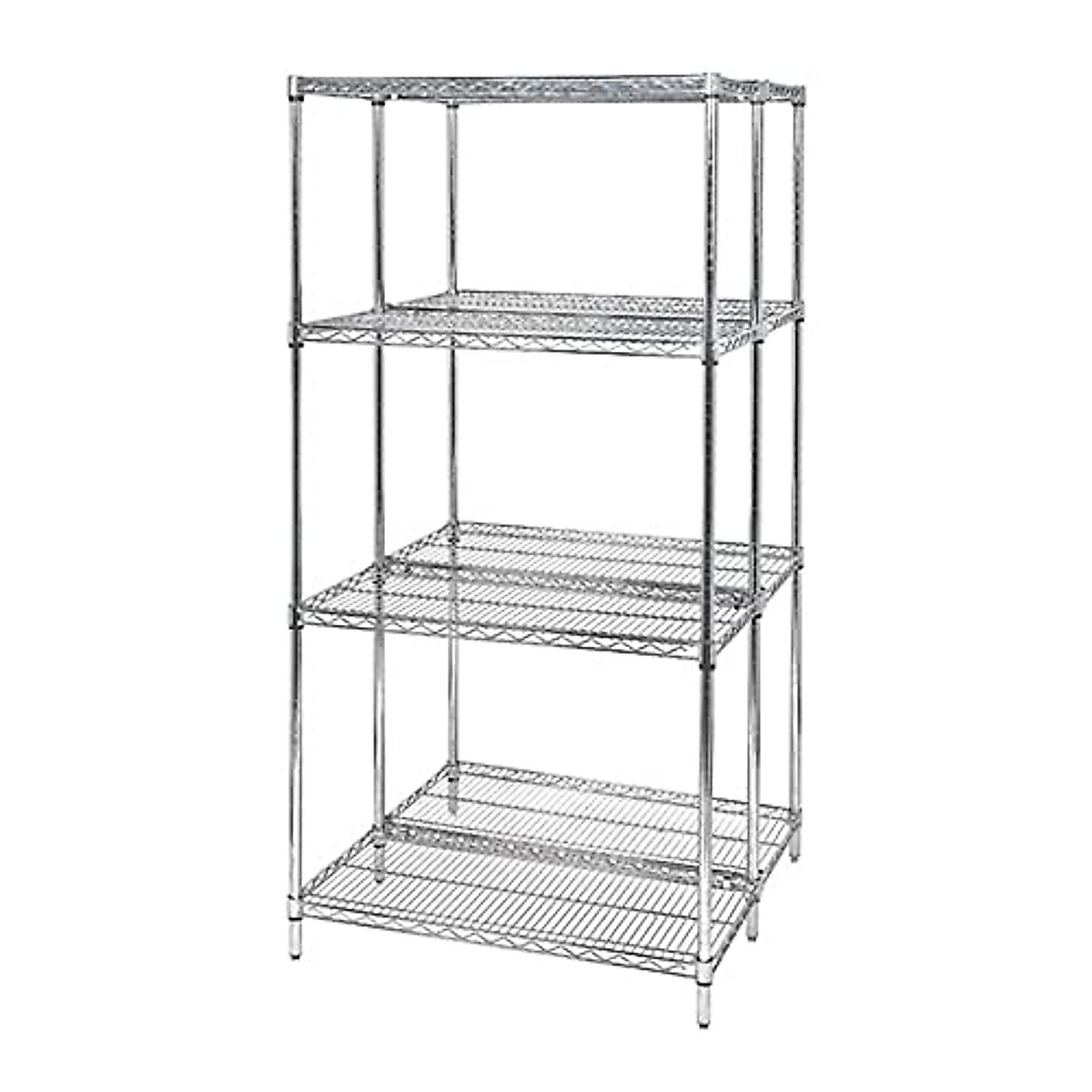 Quantum Storage Systems WR54-1448C Starter Kit for 54" High 4-Tier Wire Shelving Unit, Chrome Finish, 14" Width x 48" Length x 54" Height