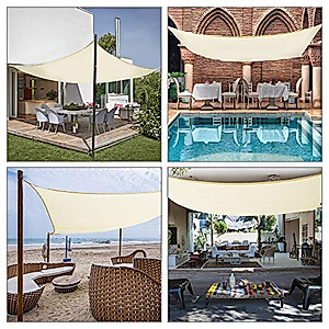 Hyindoor Sun Shade Sail UV Block Canopy for Outdoor Patio Garden Rectangle Sunscreen Awning 6' x 10'