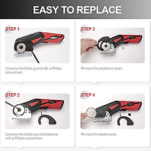 Blades Replacement Rotary Blades Compatible with Worx ZipSnip Cordless Electric Scissors, Fits RC2600K, RC2601, RC2602, WX080L, WX081