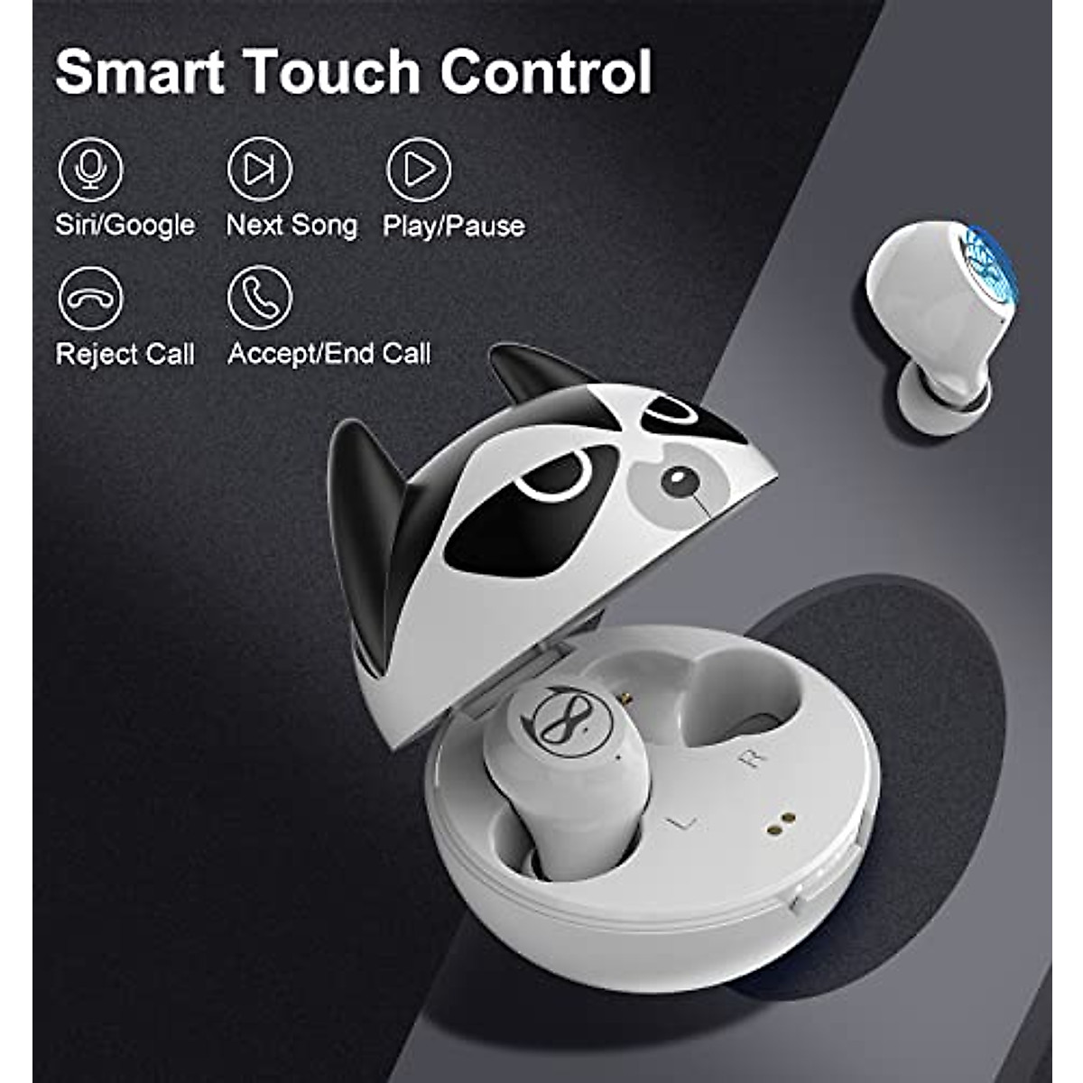 Instiwitt Cartoon Animation Game Wireless Earbuds, Bluetooth 5.1 Wireless Headset with Cute Wireless Charging Case Waterproof Stereo Headphones Noise Reduction in-Ear Built in Mic Sports Earphones