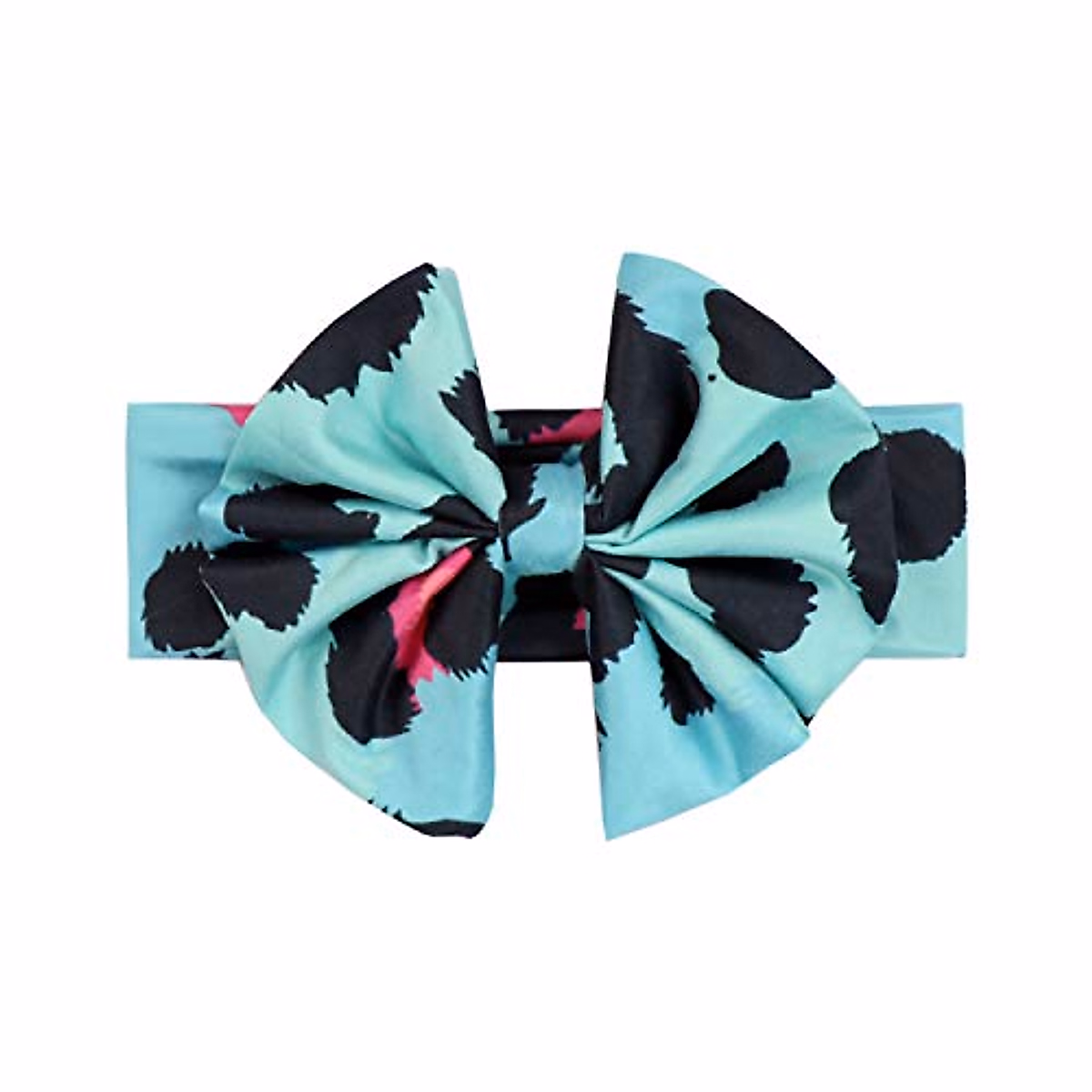 Wowlala Baby Blanket for Newborn- Receiving Blanket and Headband Set for Crib Stroller,Baby Shower Newborn Gift(Leopard Print Turquoises/hot Pink)