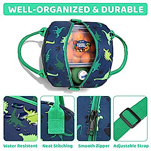 VASCHY Lunch Box Bag for Kids, Insulated Lightweight Lunch Box Tote for Toddler Boys and Girls School Daycare Kindergarten Dinosaur