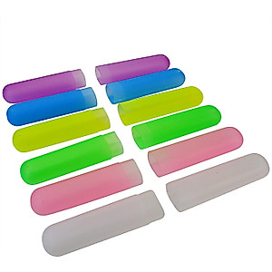 Bskifnn 24PCS Plastic Toothbrush Case Six Colors Portable Dust-proof Toothbrush Cases Toothbrushes Holder for Daily and Travel Use (24)
