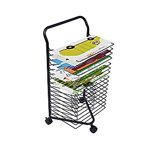 DYRABREST Art Drying Rack for Classroom Paint Drying Rack Art 16 Shelves Metal Desktop Artwork Storage Display Rack Art Drying Rack for Classroom Painting Crafts Black