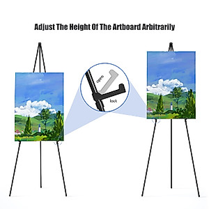 Easel Stand for Display, Aredy 63" Portable Painting Easel, Lightweight Metal Easels for Painting Canvas, Wedding Sign (2 Pack)