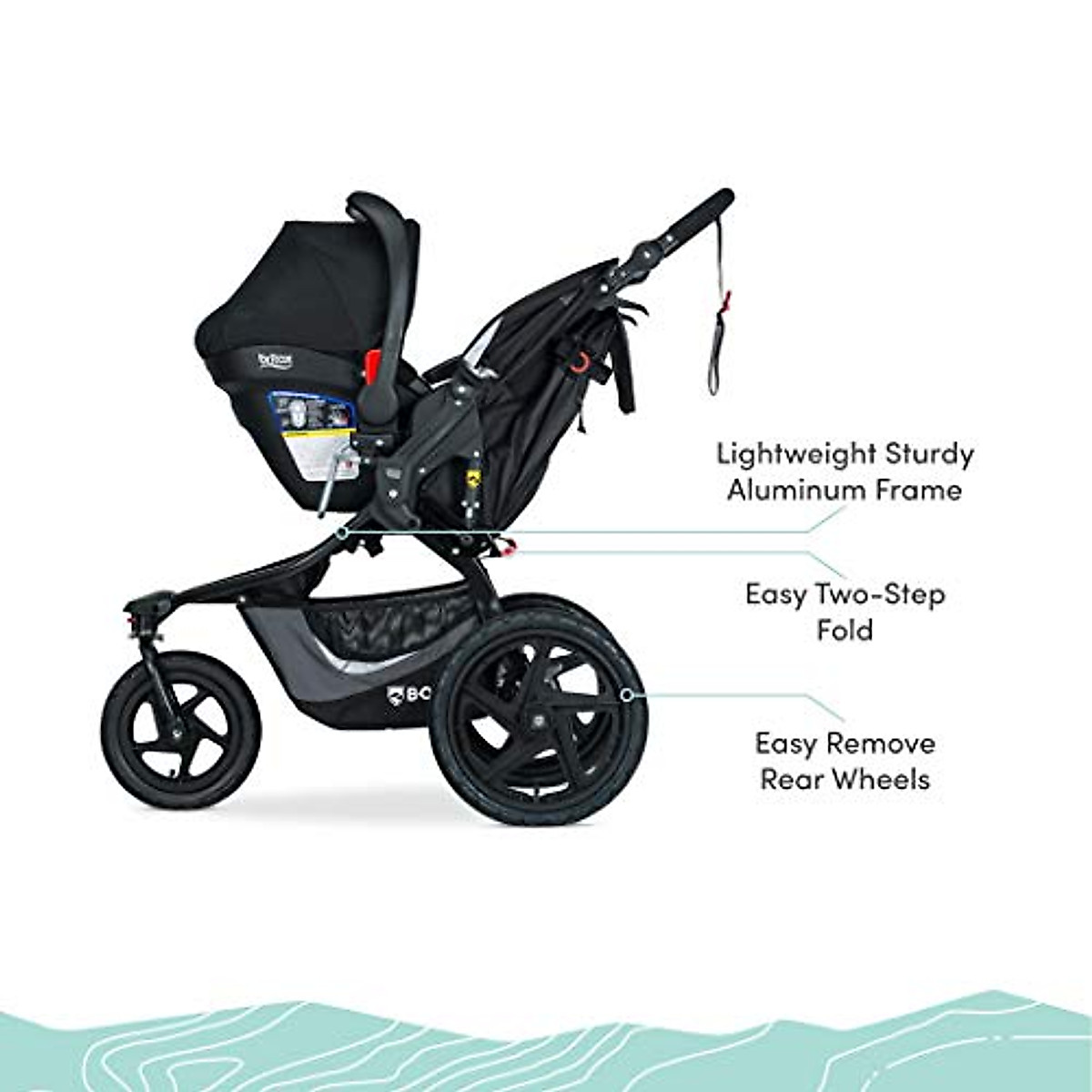 BOB Revolution Flex 3.0 Travel System with B-Safe Gen2 Infant Car Seat Graphite Black
